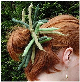 Dreadz Felt Dreadlocks Scrunchie - Short (Blue Mix)